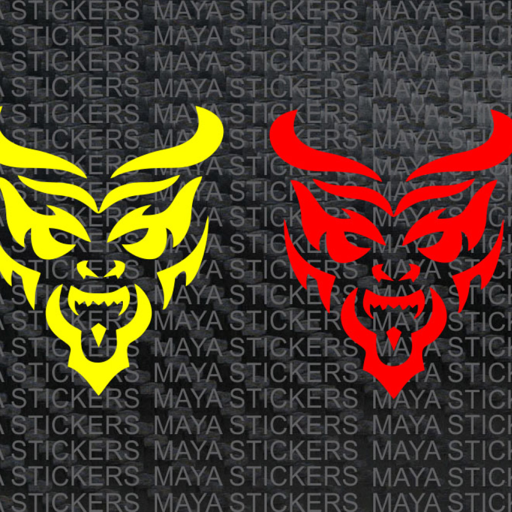 Devil sticker in tribal design in custom colors and sizes